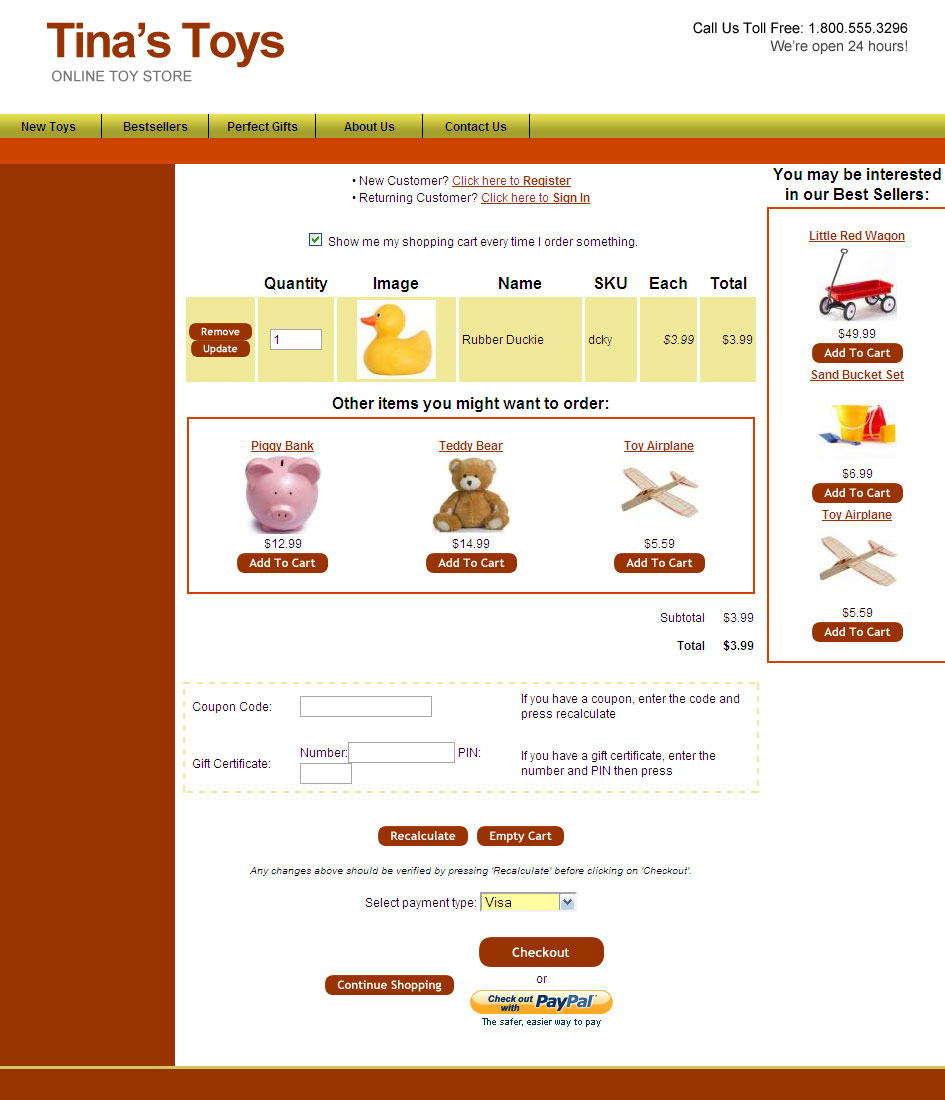 Modern Red/Yellow Cart